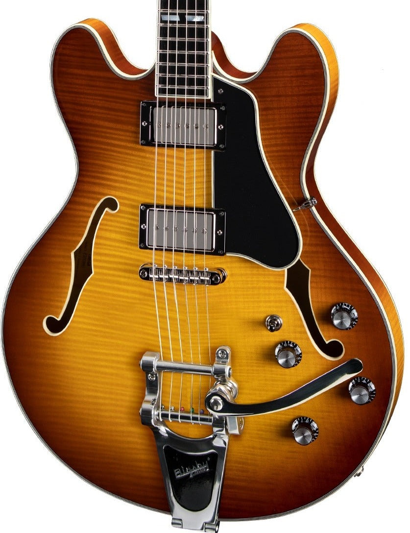 Eastman T486B Thinline Electric Guitar w/ Bigbsy - Goldburst — DWmusic