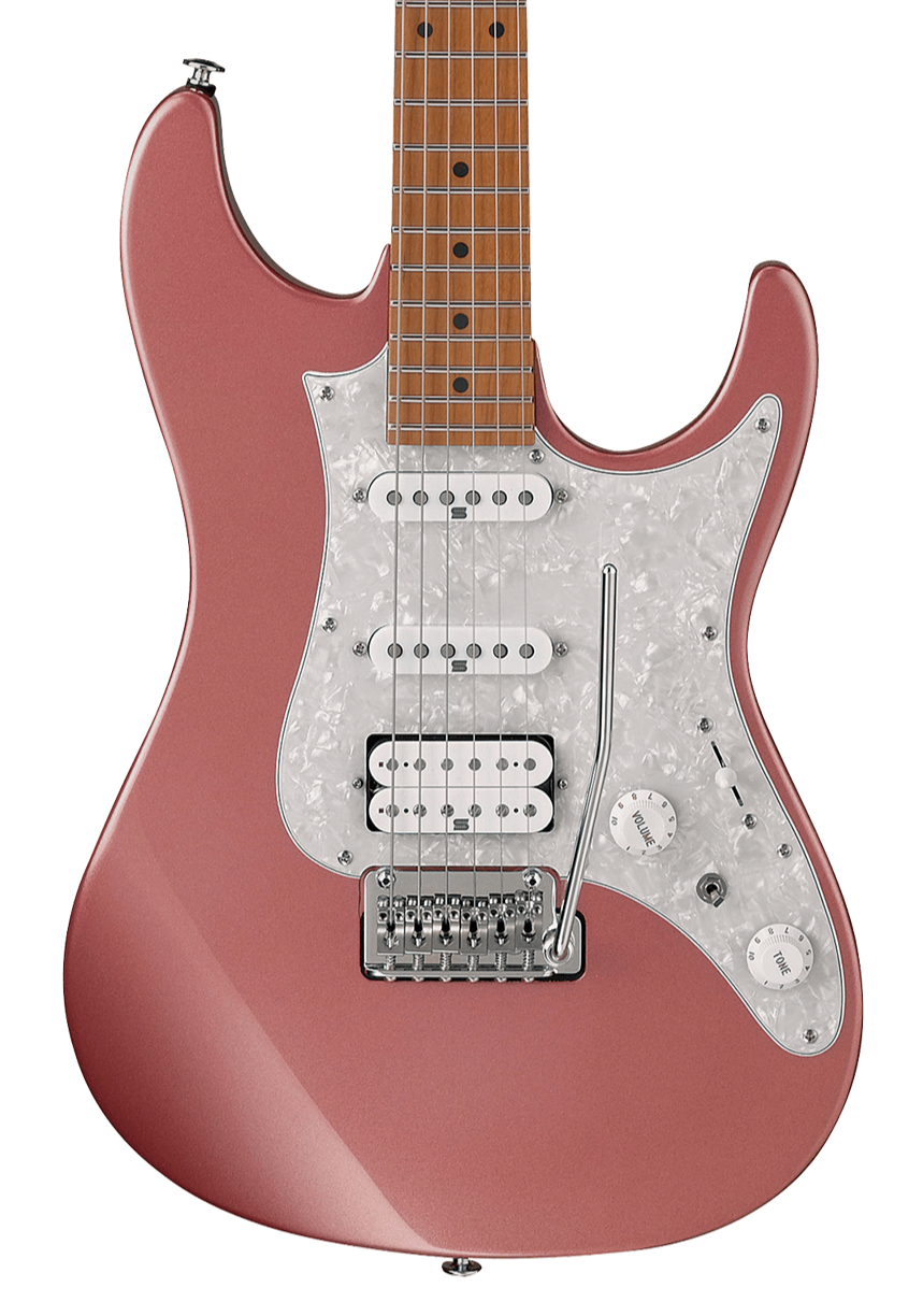 Ibanez AZ2204 HRM Prestige Electric Guitar w/Case - Hazy Rose Metallic ...